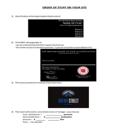 Order of stuff on your ots | PDF