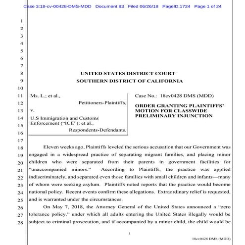 Child reunification - preliminary injunction order | PDF | Adoption and ...