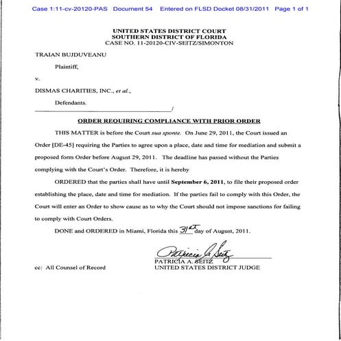 Order requiring compliance with prior order | PDF