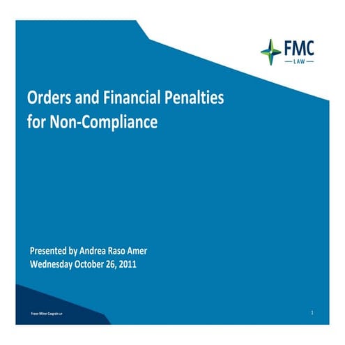 Orders and Financial Penalties for Non-Compliance | PPT
