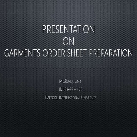 Order sheet presentation(sample) | PPTX