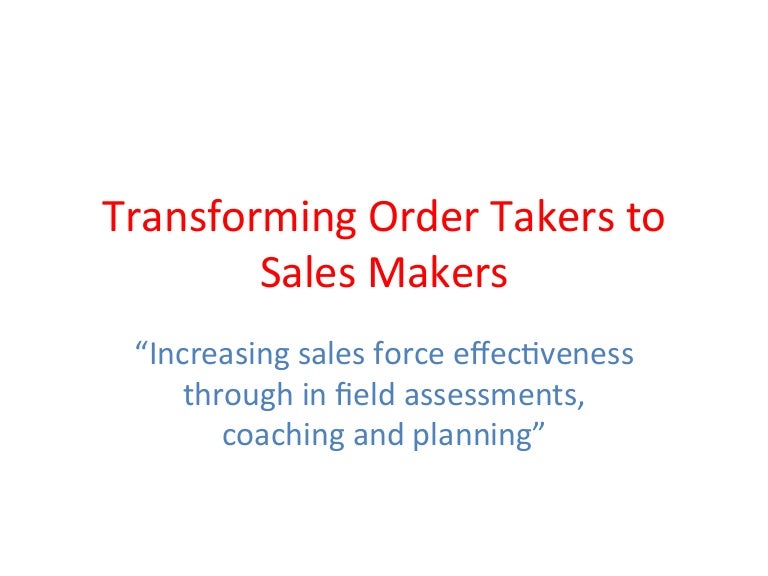 Order Taker to Sales Maker