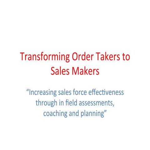Order Taker to Sales Maker | PPT