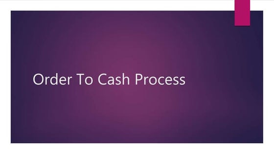 SAP Order To Cash Cycle | PPT