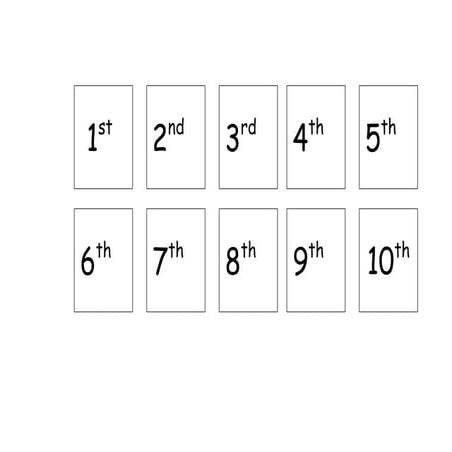 Ordinal number cards | DOC
