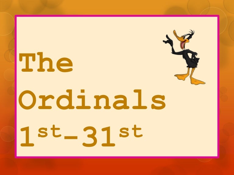Ordinal numbers 1 - 31st - with animated voiceover