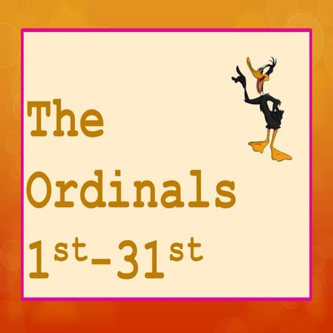 Ordinal numbers 1 - 31st - with animated voiceover | PPTX