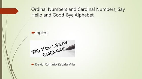 Cardinal and ordinal numbers ppt | PPT