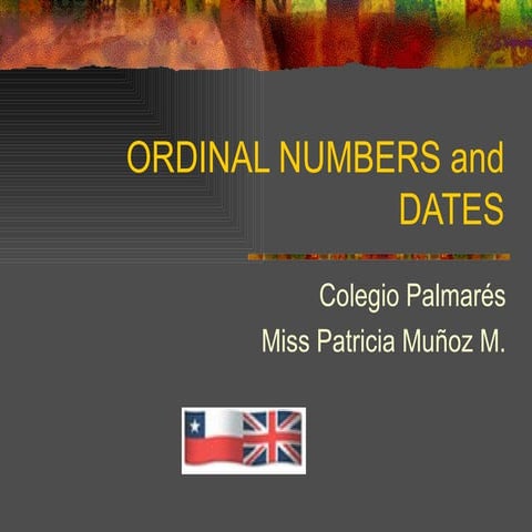 Ordinal Numbers And Dates | PPT
