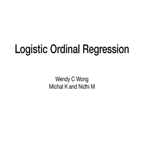 Logistic Ordinal Regression | PDF | Technology & Computing