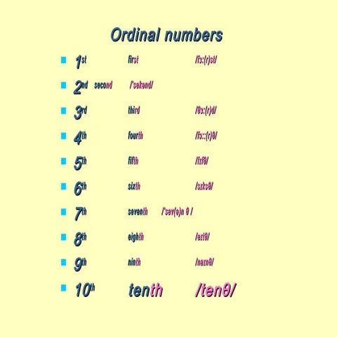 Ordinals and dates | PPT