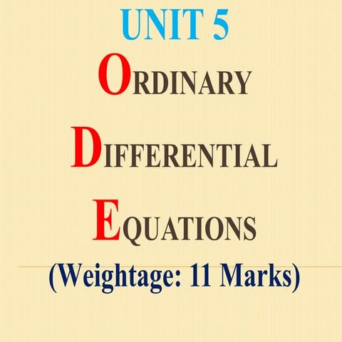 Numerical Methods To Solve Ordinary Differential Equations Pptx