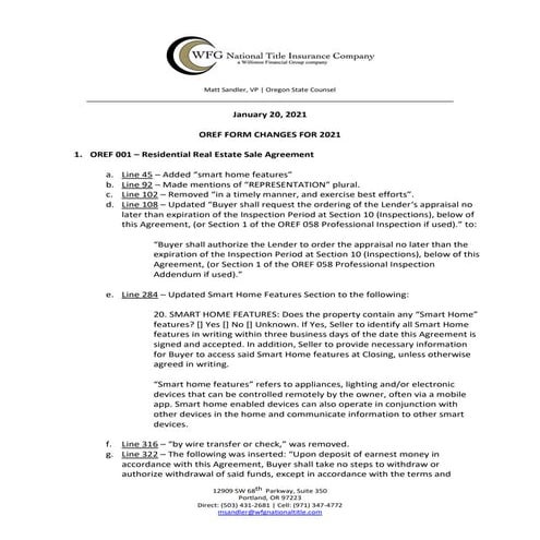 OREF Changes 2021 | PDF