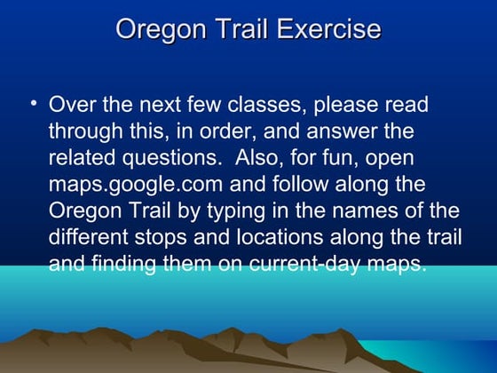 The Oregon Trail | PPT