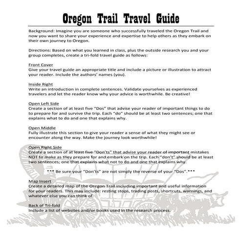 Oregon trail travel guide | PDF | Travel Preparation and Advice | Travel