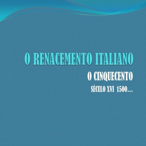 El arte del cinquecento italiano | PPT