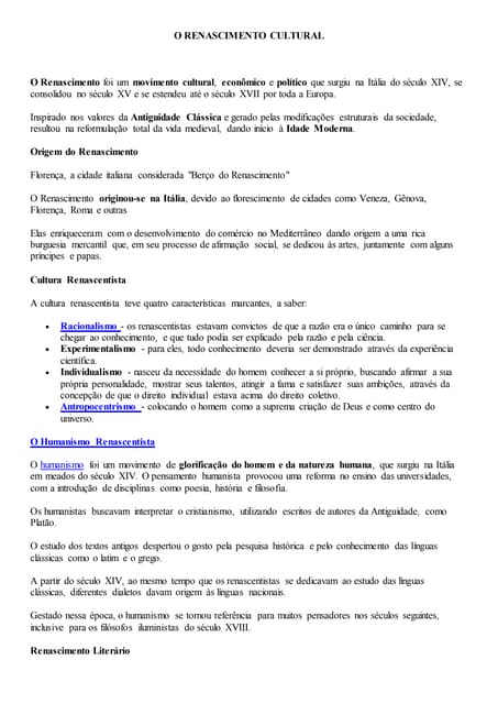 Renascimento cultural | PDF
