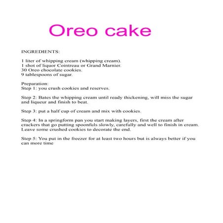 Oreo Cake | ODT