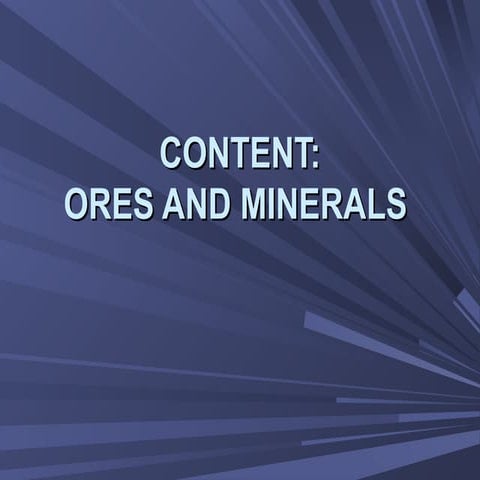 Ores and minerals | PPT