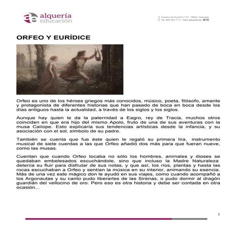 Orfeo y euridice | PDF