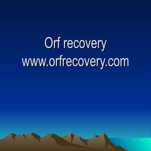 Orf recovery | PPT