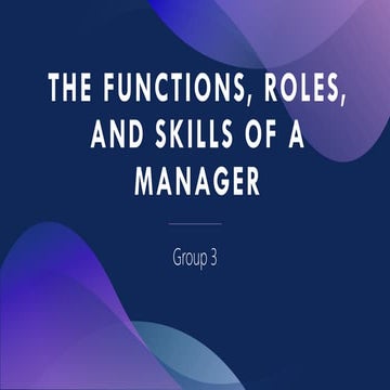 The Functions of Management and The Manager | PPTX