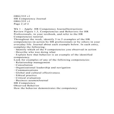 ORG535 v1HR Competency JournalORG535 v1Page 2 of 2Wk 1.docx