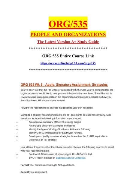 Mgt 526 wk 6 apply signature assignment organization presentation | DOCX | Educational ...