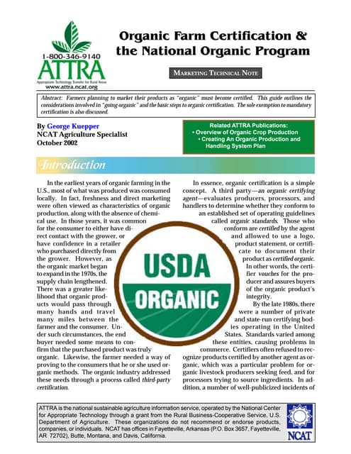 Forms, Documents, and Sample Letters for Organic Producers | PDF