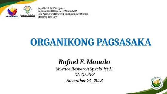 LIKASAKA ang natural na paraan ng pagsasaka | PPT