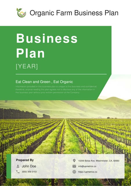 Organic farm business plan example | PDF