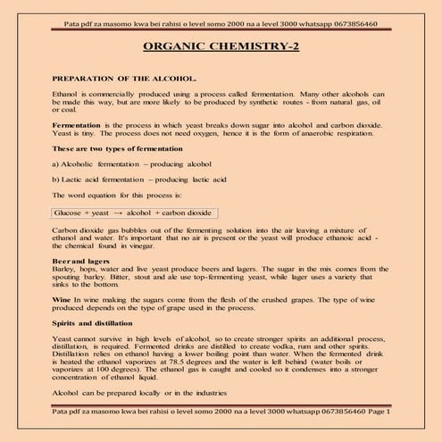 Organic chemistry 2 | PDF