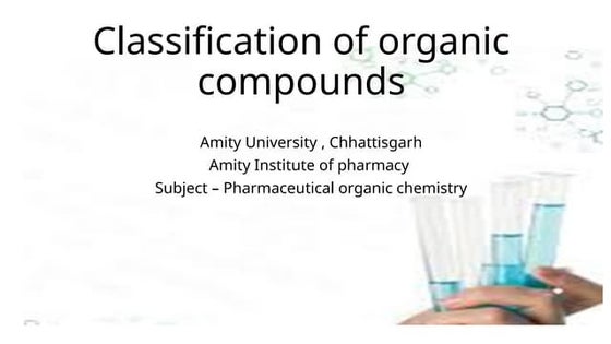 Classification of organic compounds | PDF