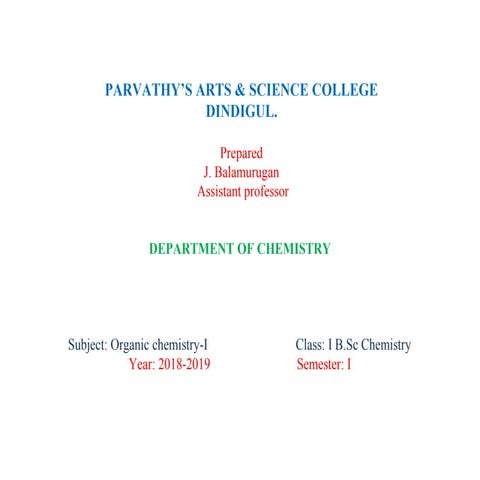 Organic chemistry I | PPT