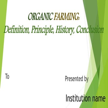 Organic Farming | PPTX