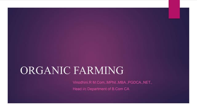 Organic farming Powerpoint presentation | PPTX