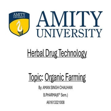 organic farming, unit -1, Herbal Drug technology,pdf | PDF