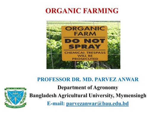 organic farming and the future Trends for Earth | PPTX
