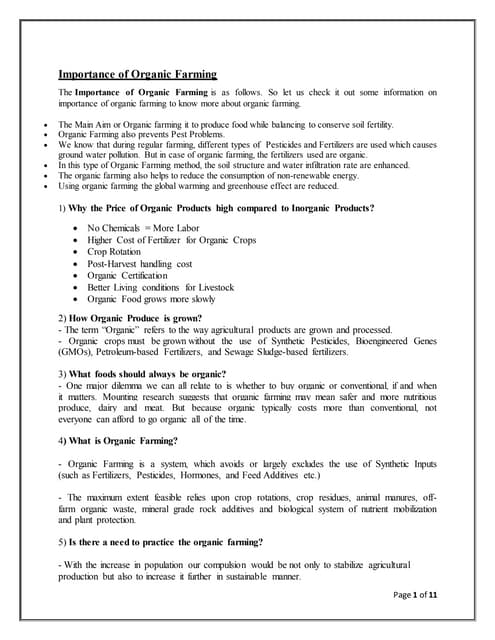 Organic Farming | PPTX