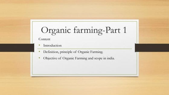 Organic farming Powerpoint presentation | PPTX