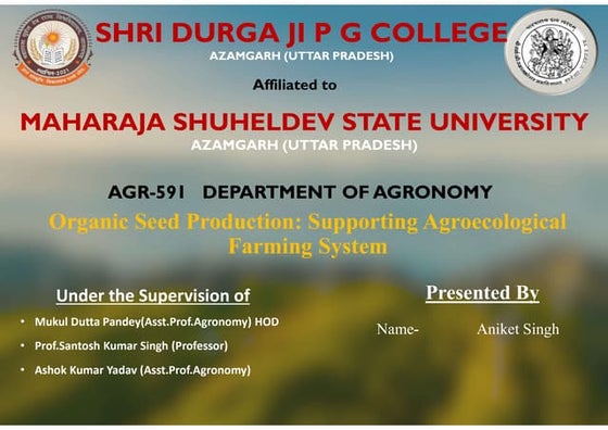 A presentation of Organic Seed Production | PPT