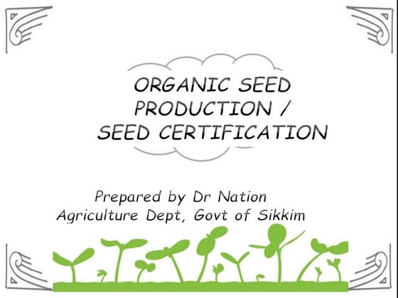 Seed multiplication | PPTX | Agriculture | Industries