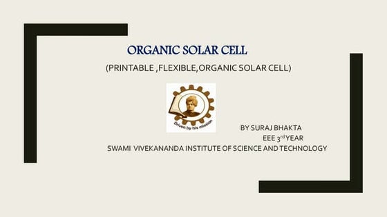 organic solar cell | PPTX