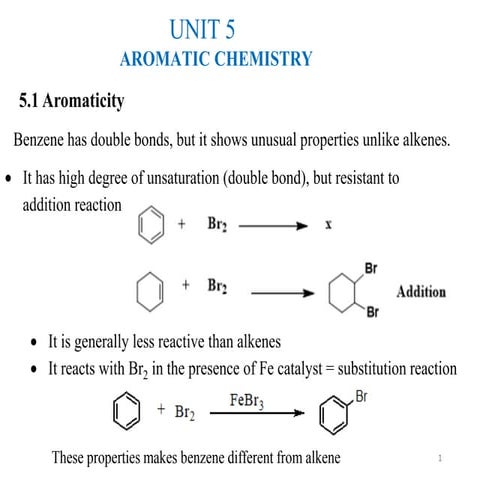 Organic chemistry chapter 5 aromatic chemistry | PDF