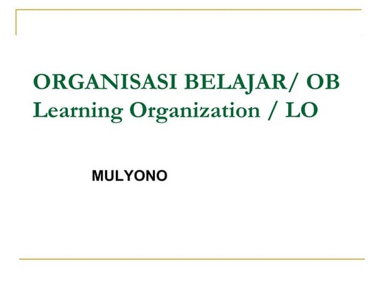 Learning organization | PDF