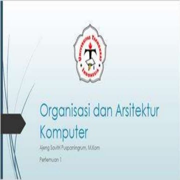 Pengenalan Organisasi dan Arsitektur Komputer | PPTX