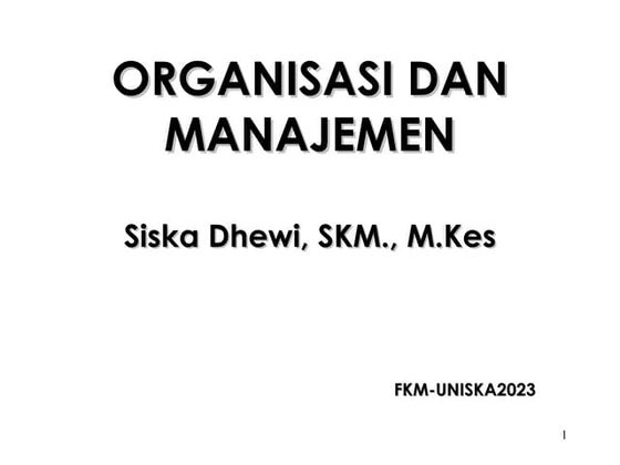 Mata Kuliah Pengantar Manajemen Semester 1 | PPT