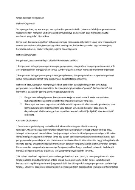 DEFINISI DAN KEPENTINGAN PENGURUSAN | PPT