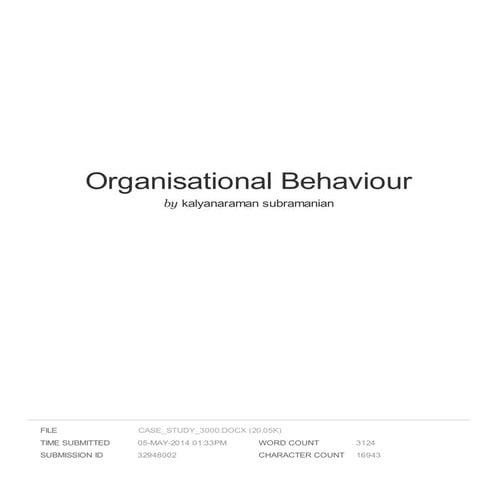 Organisational behaviour | PDF