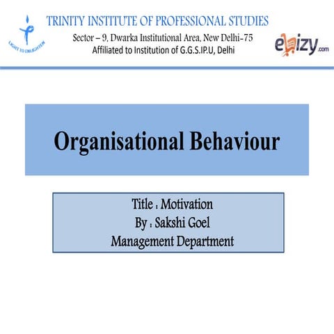 Organisational behaviour | PPT